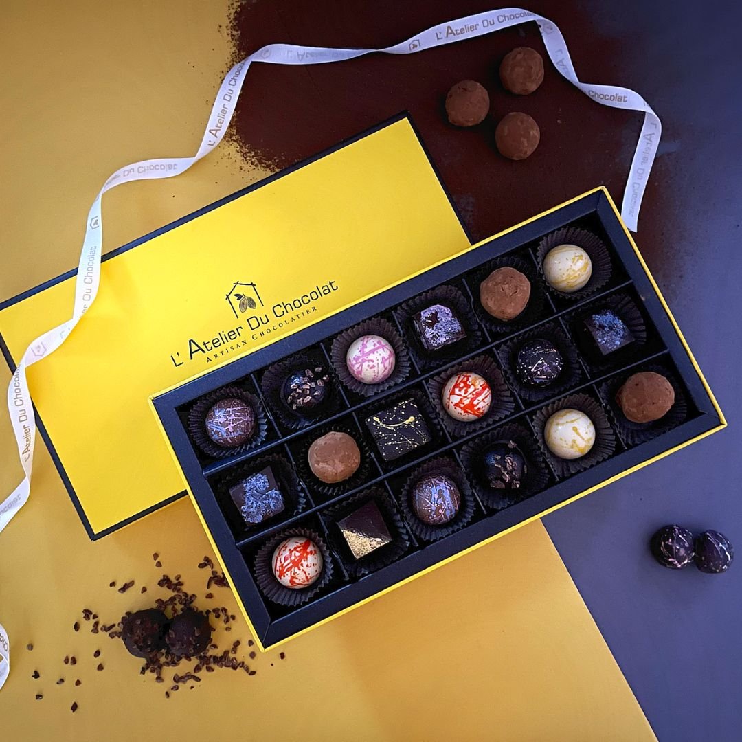 Box Of 18 Bonbons Truffles Assorted Atelier Du Chocolat
